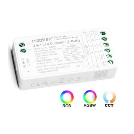MiBoxer Mi Light FUT037S+ Receiver 3 in 1 for 12/24V RGB / RGB+W / RGB+CCT Led Strip