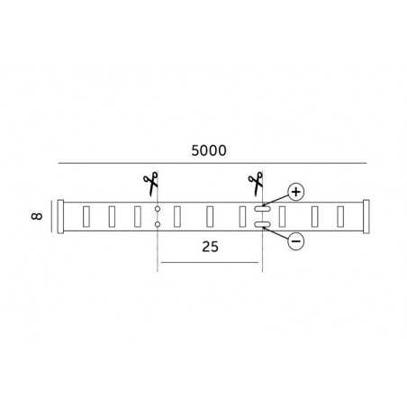 5m 'Dotless' LED strip 12v 10w per metre